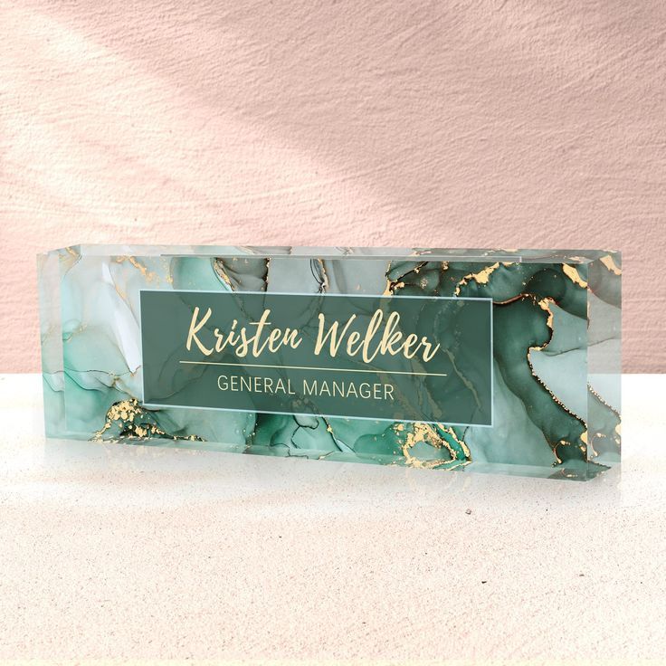 Personalized Acrylic Desk Name Plate - Customizable with Name and Job ...