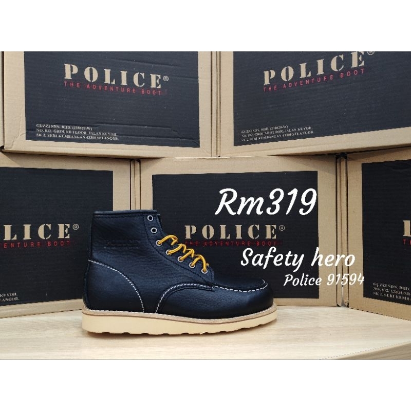 Police 91594 - K76｜original police｜ 5 inch mid cut ｜kulit asli ｜Steel ...