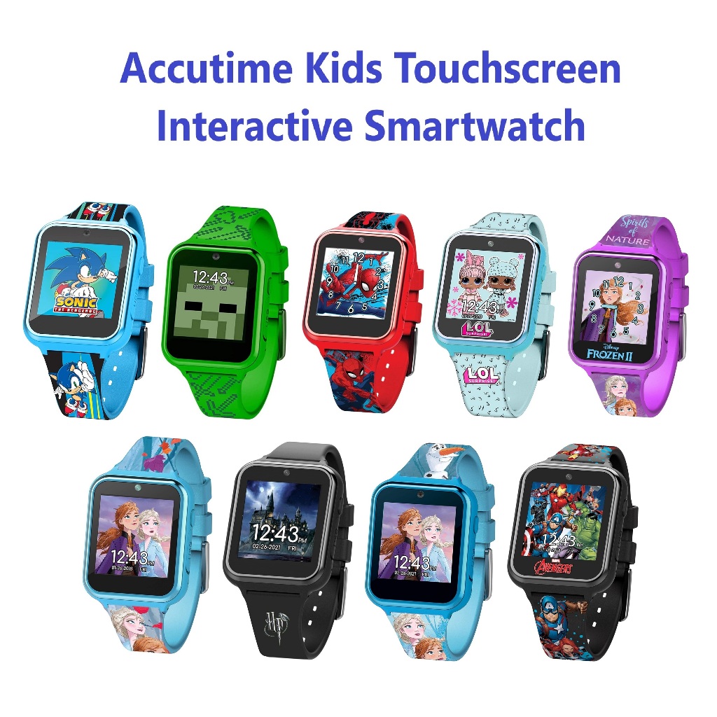 Accutime Kids Touchscreen Interactive Smart Watch, Spiderman, Minecraft ...