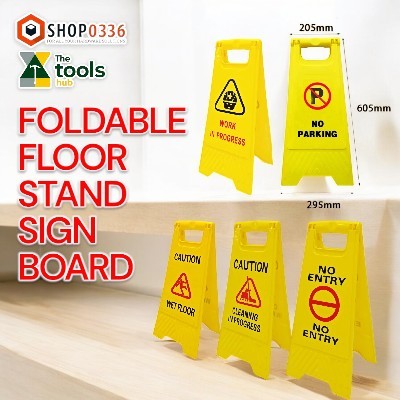 YELLOW FOLDABLE FLOOR SIGN BOARD STAND | Shopee Malaysia