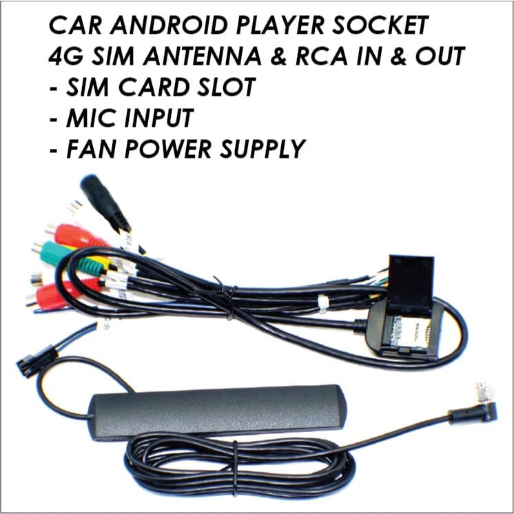 KERETA CAR ANDROID PLAYER ACCESSORIES SOCKET RCA CABLE / USB PORT / GPS / REVERSE CAMER RCA ...