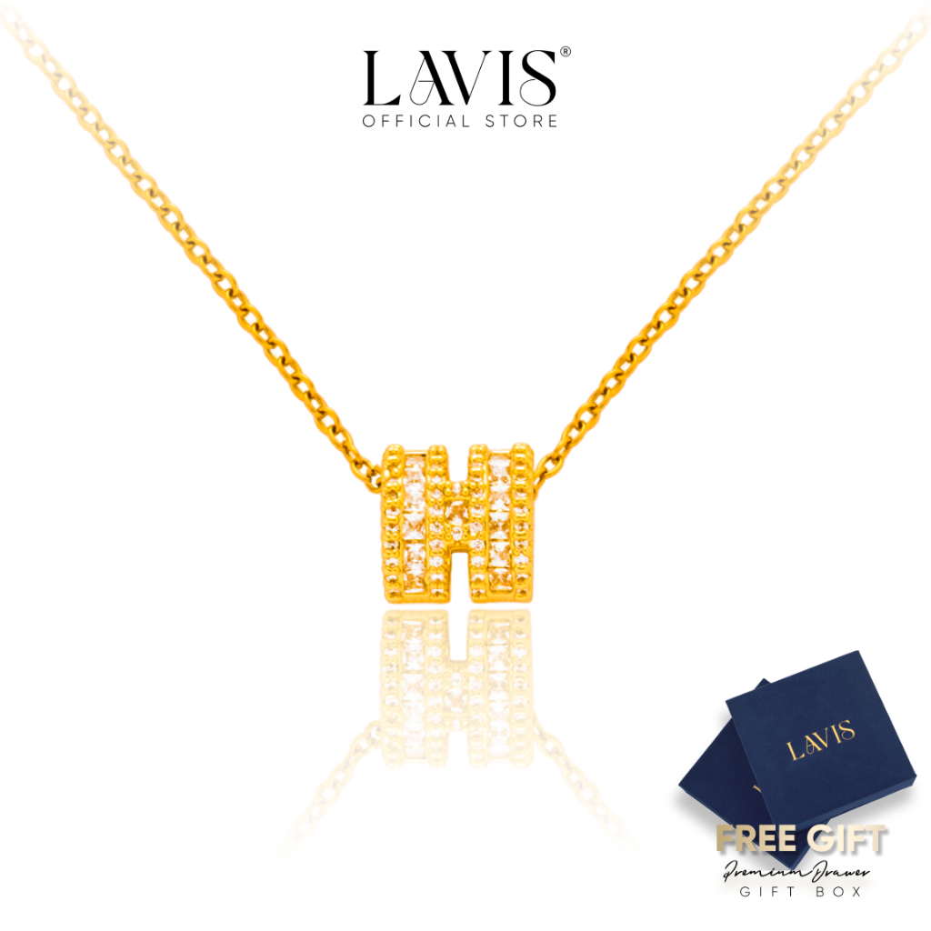Lavis Daiyah Long Necklace Titanium Gold Jewellery Woman Jewelry Rantai ...