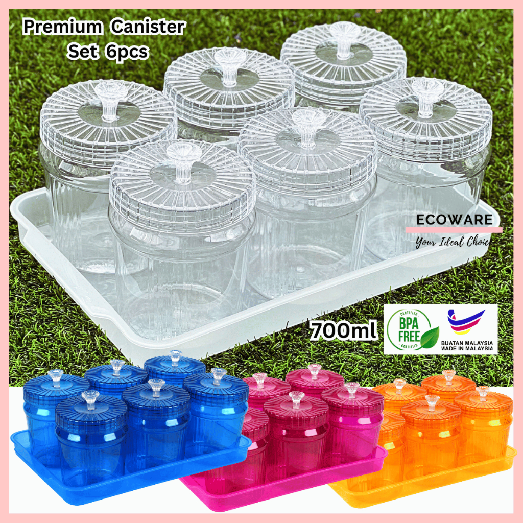 BakingPanda 6pcs Set Bekas Kuih Raya Set / Cookies Container Set ...