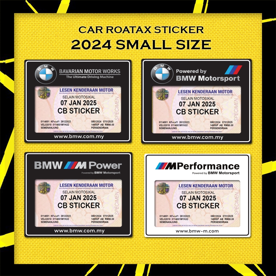 BMW Motorsports BMW M Performance Car Roadtax Small Sticker / RK01 ...