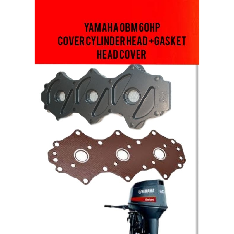 YAMAHA OBM 60HP Cover Cylinder head+Gasket head cover 6H3-11193 #2 ...