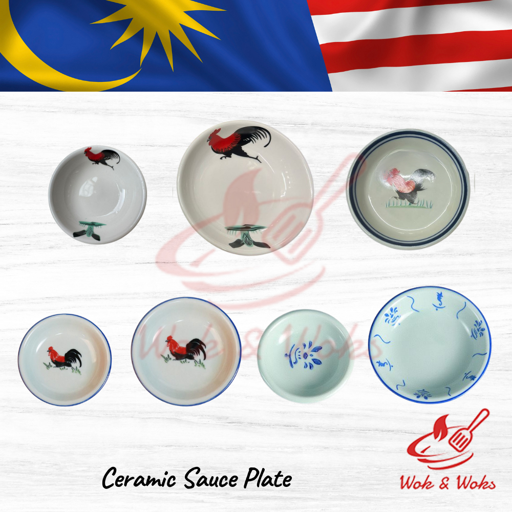 Ceramic Rooster@Flower Sauce Plate / Pinggan Sos Ayam@Bunga Seramik ...