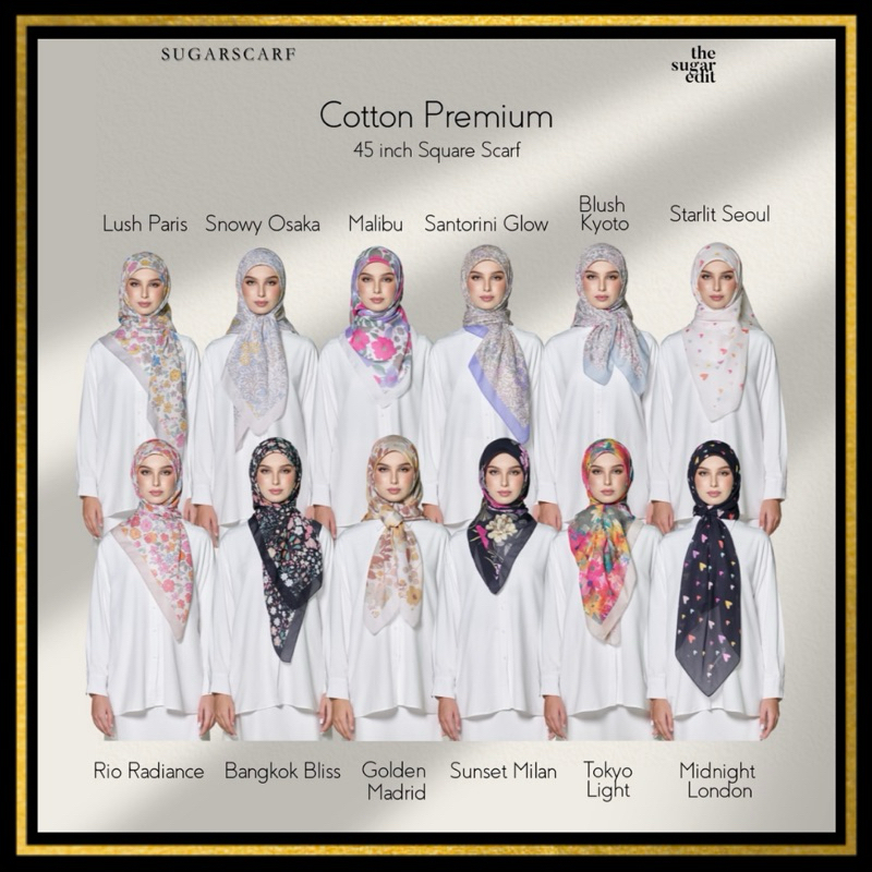 SUGARSCARF & THE SUGAR EDIT BAWAL COTTON & SATIN (READY STOCK) | Shopee ...