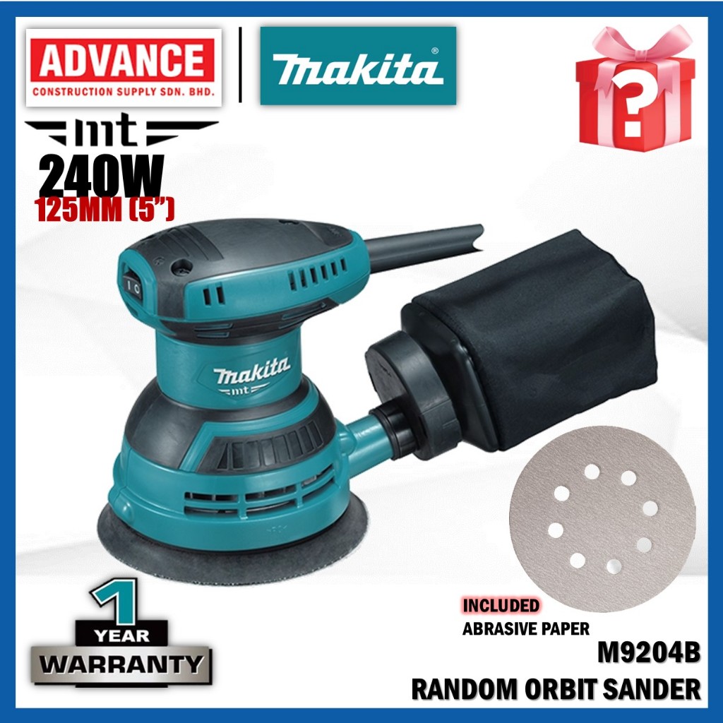 MAKITA MT SERIES M9204 / M9204B Random Orbit Sander 125MM (5") | Shopee ...