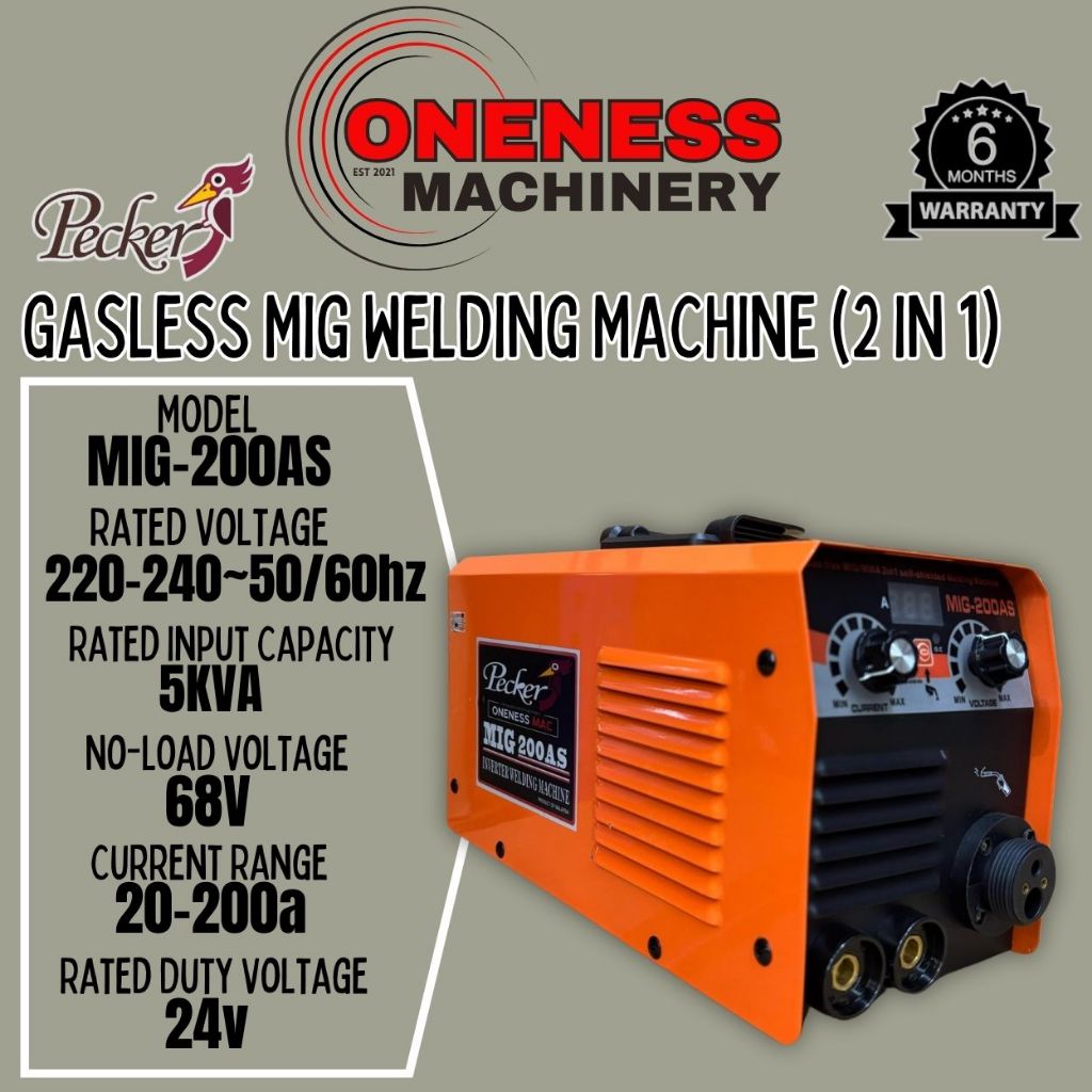 GASLESS MIG WELDING MACHINE (2 IN 1) C/W WIRE 0.45KG & STD ACC. -120AMP ...