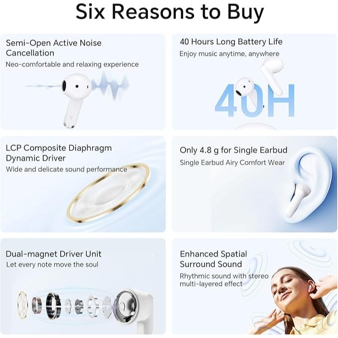 HONOR CHOICE Wireless Earbuds, X7e Bluetooth 5.3 in Ear Headphones ...