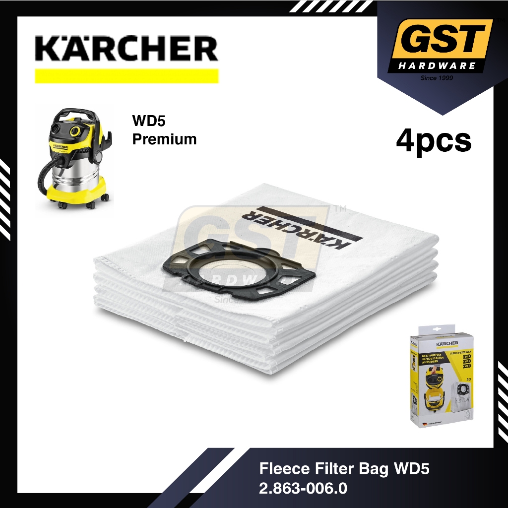 Karcher Vacuum Fleece Filter Bag WD5 (4PCS/BOX) | Shopee Malaysia