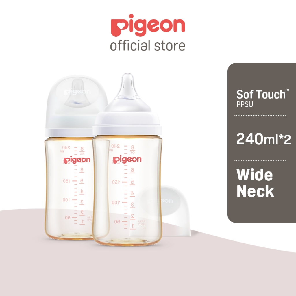 Pigeon SofTouch™ PPSU BPP Nursing Bottle 240ml - Twin Pack | Shopee Malaysia