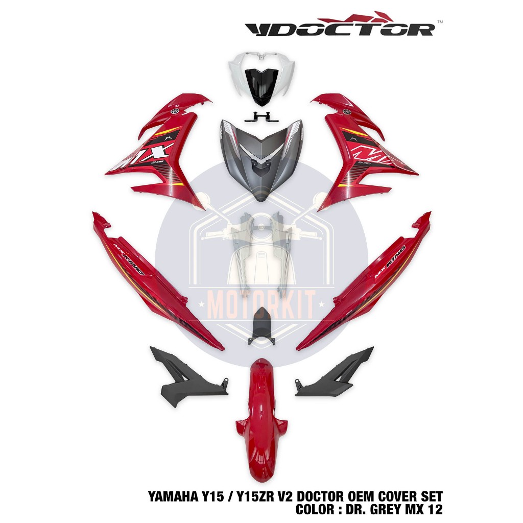 YAMAHA Y15 Y15ZR V2 SPECIAL CUSTOM COLOR BARU BODY COVER SET GREY MX ...