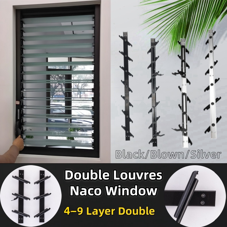 Traditional 4~9 Blade Naco Window Single / Double Louvres / Nako ...