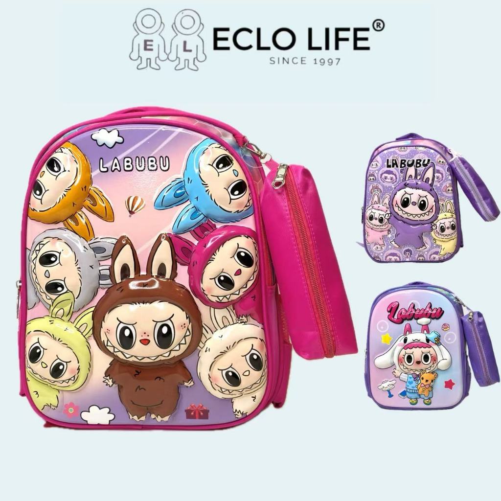 ECLO LIFE Kindergarten School Bag Backpack Beg Sekolah Tadika Labubu ...