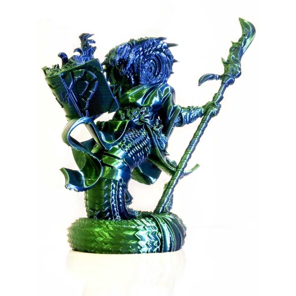 金鳞霸君3D打印模型——赐福与守护的炎蛇关刀战神Blazing Golden Snake 3D Print Model – Tome ...