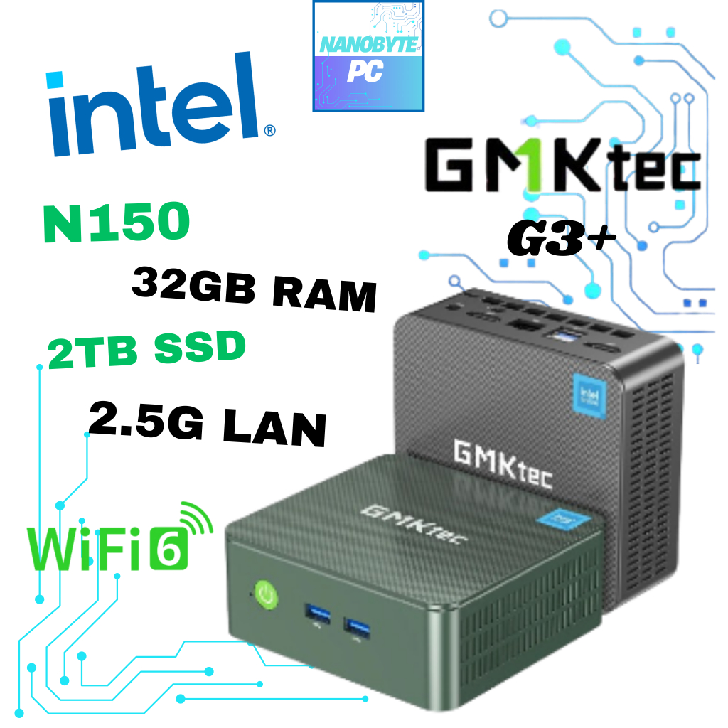 GMKTEC G3 PLUS Intel N150 Windows Mini PC 32GB DDR4 RAM 2TB NVME SSD ...