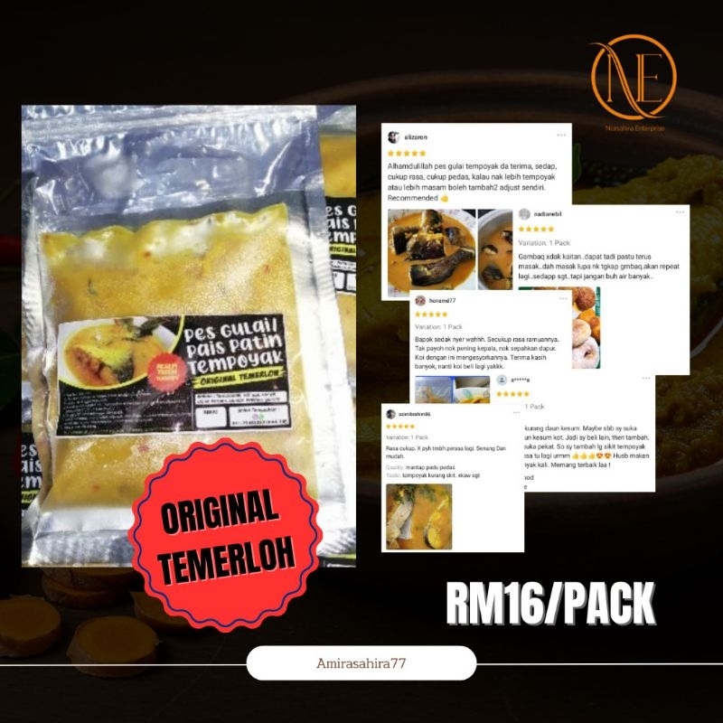 READY STOCK 💥 Pes Pais dan Gulai Tempoyak Original Temerloh Paste ...