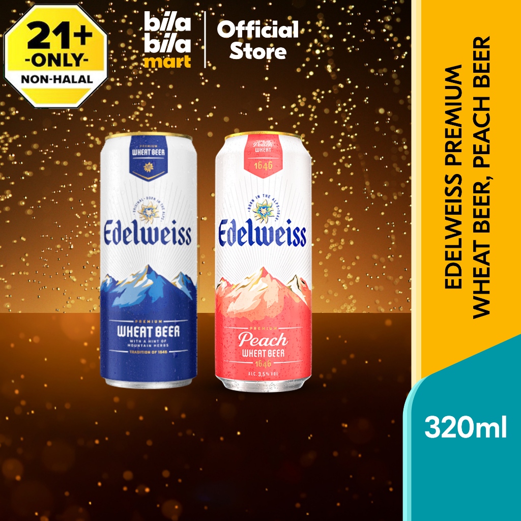 Edelweiss Premium Wheat Beer 320ml (Original Wheat Beer, Peach Flavour ...