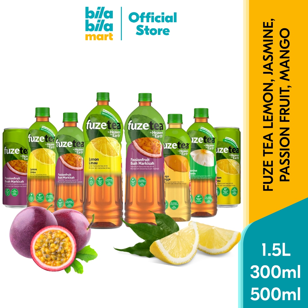 FUZE Tea (Ice Lemon Tea, Passion Fruit, Mango, Jasmine Green Tea) Teh ...