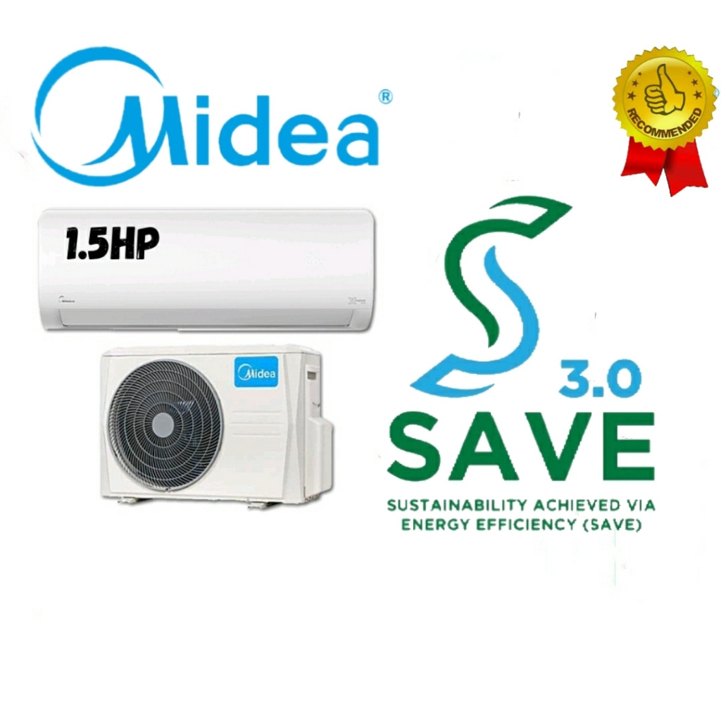 SEDA NUR PETRA Midea 1.5HP Inverter Air cond Xtreme Save MSXS-13CRDN8 /Air Conditioner ...