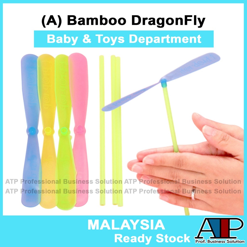 Toy 🪅 Double Leaves Bamboo Dragonfly Outdoor Flying Nostalgic Classic ...