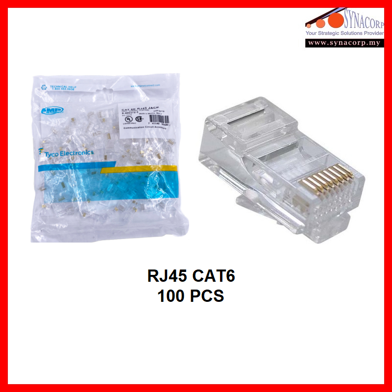 AMP RJ45 Modular Plug (CAT6) 100PCS / 12PCS | Shopee Malaysia