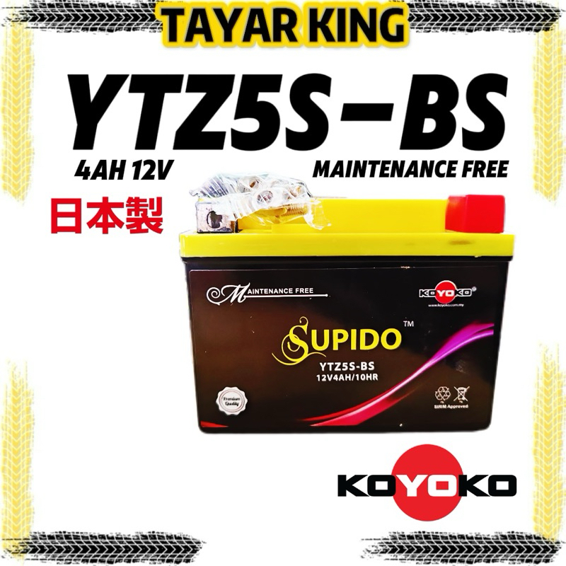 BATERI MOTOSIKAL KOYOKO SUPIDO GEL BATTERY YTZ5S-BS (BT4) GTZ4V YTZ5 ...