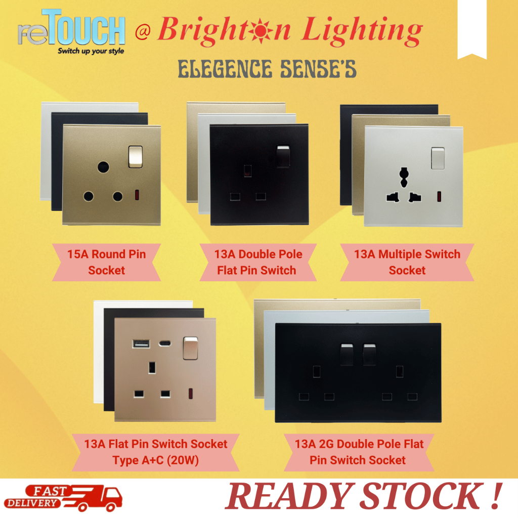 Retouch Elegance Sense Switch Socket Modern Design Wall Slim Door Bell ...