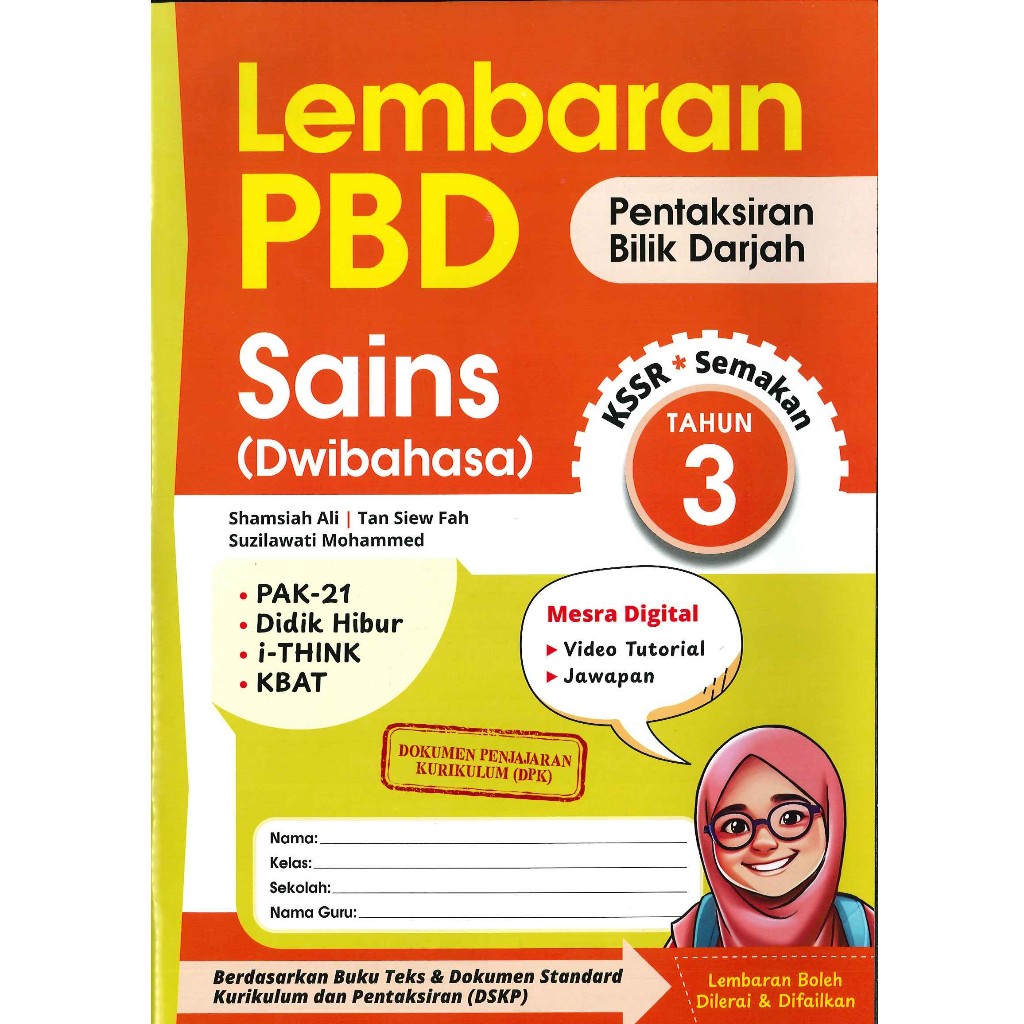 LEMBARAN PBD SAINS (DWI) TAHUN 3 KSSR SEMAKAN | Shopee Malaysia