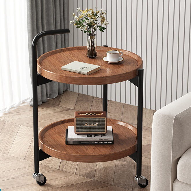 Movable Small Coffee Table Small Cart Living Room Sofa Side Table Mini ...