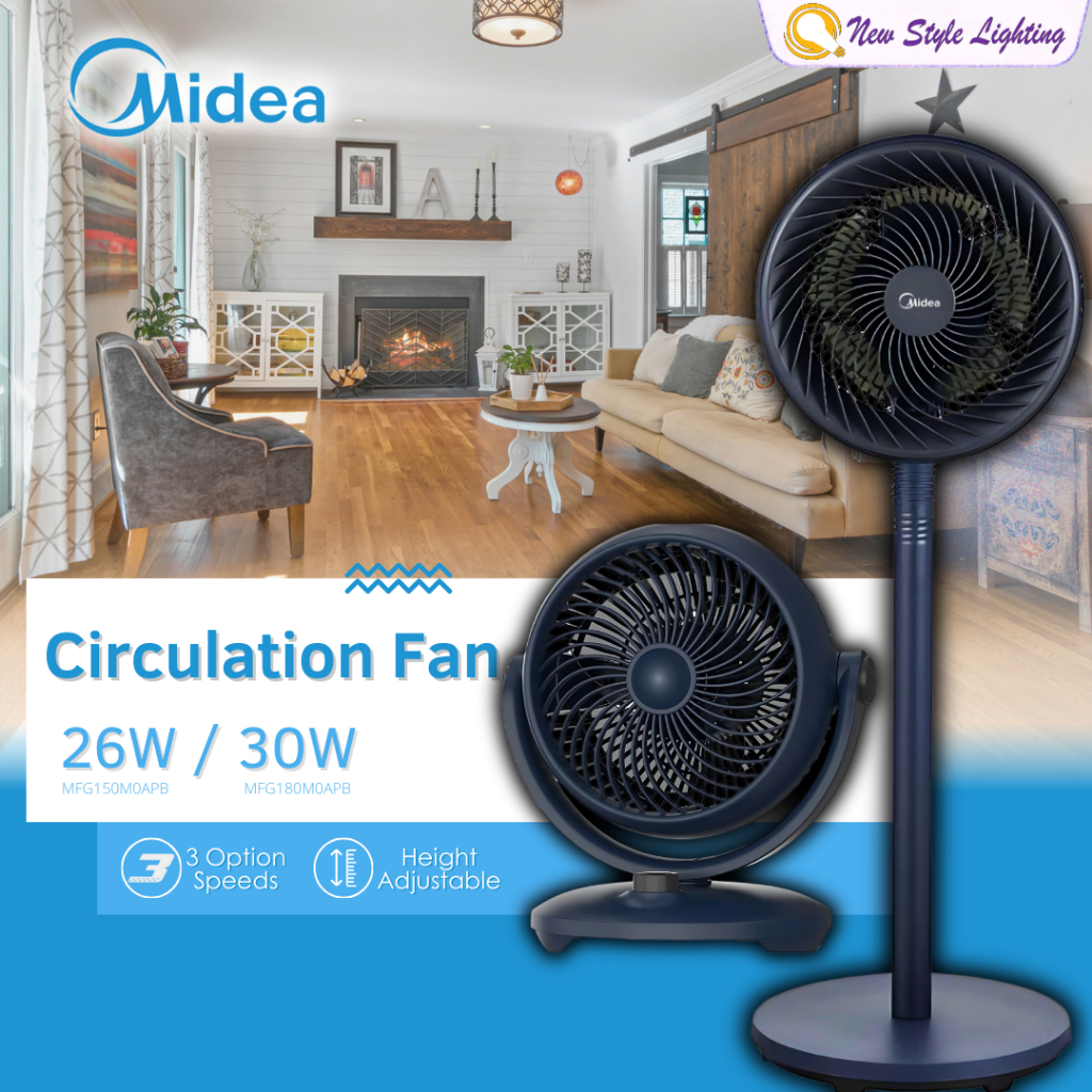 Midea 美的 MFG150M0APB MFG180M0APB 26W 30W SIRIM Air Circulation ...