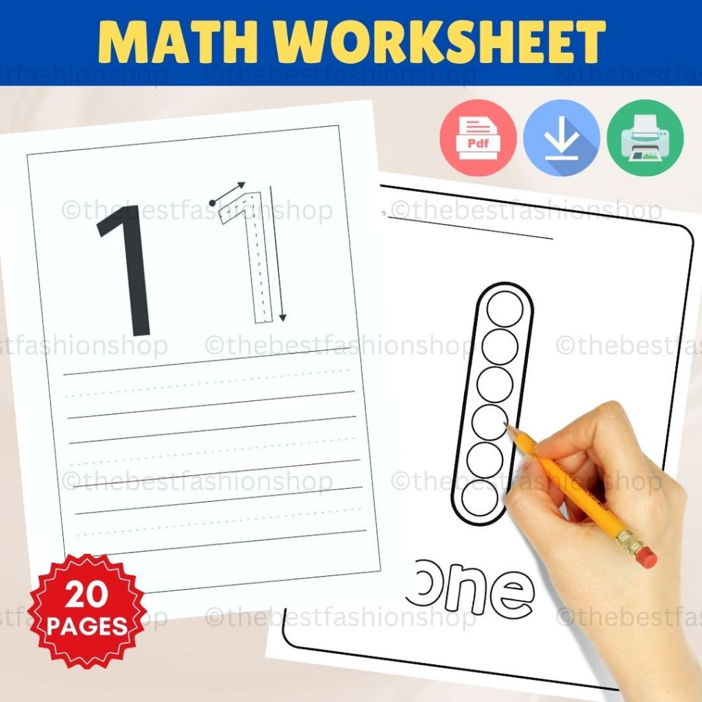 A007 [PDF] Number Tracing & Dot Marker Worksheet Printable Activity ...