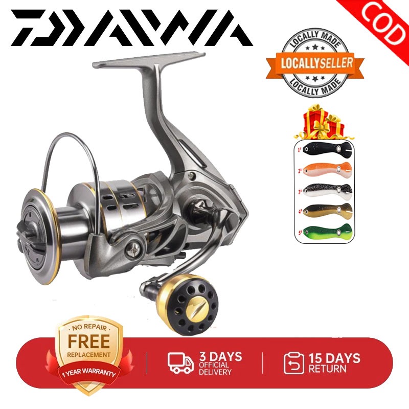 DAIWA Reel Spinning Mesin Pancing Fishing Reel 5.2:1 Gear Ratio Fishing ...