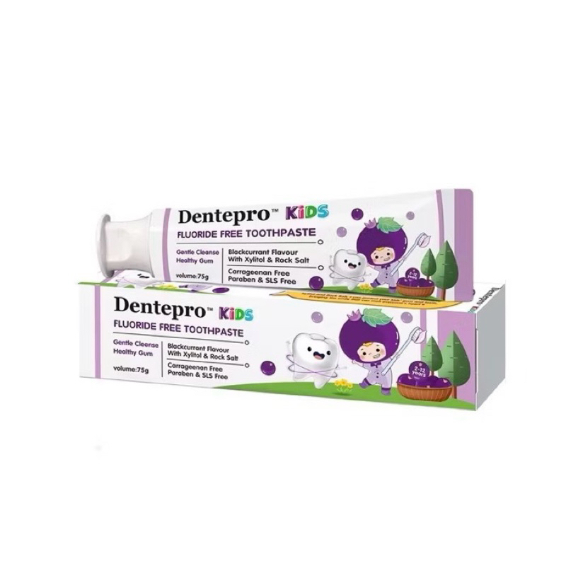 Dentepro Kids Fluoride Free Toothpaste Blackcurrant Flavor (75g ...