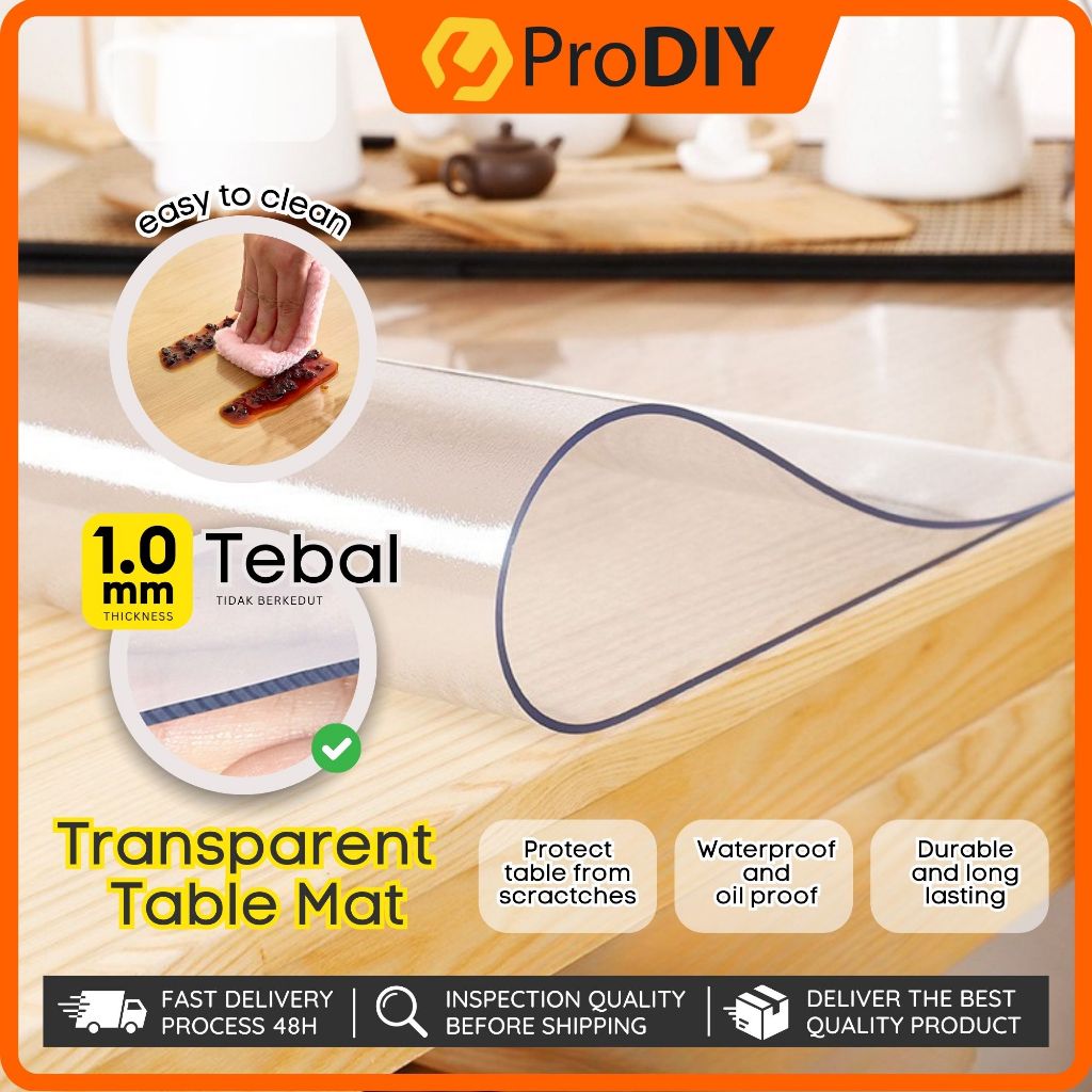 1.0mm PVC Table Mat Transparent Table Cover Table Mat Dining Table ...