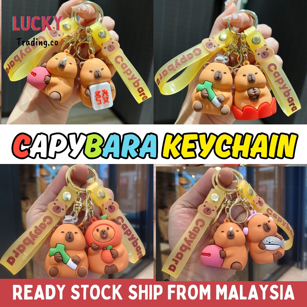 Capybara Keychain Cute Capibala Kapibara Keychain Cartoon Keychain Doll ...