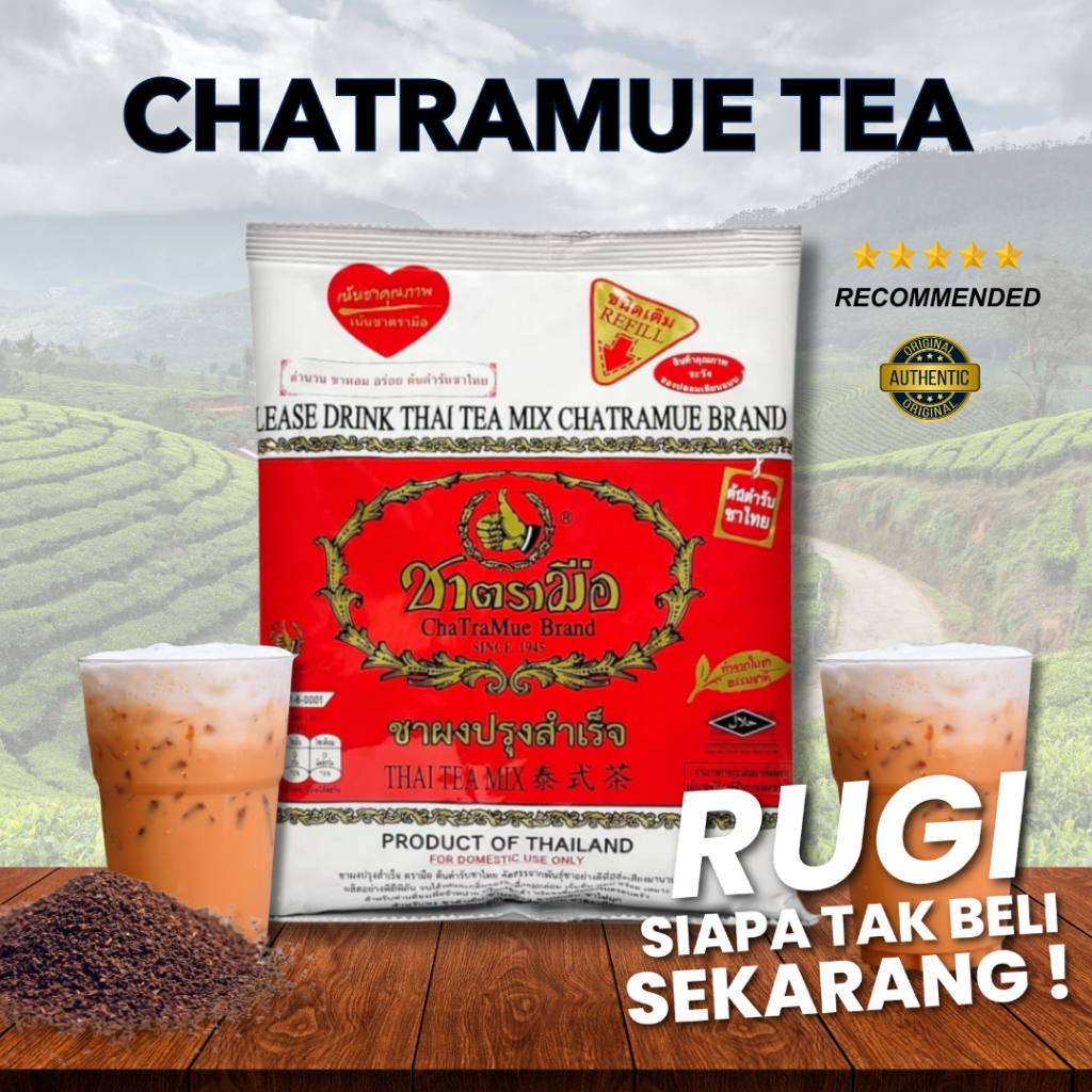 Chatramue Tea Serbuk Thai Teh Hijau Merah Thai Thailand Boba Pearl ...