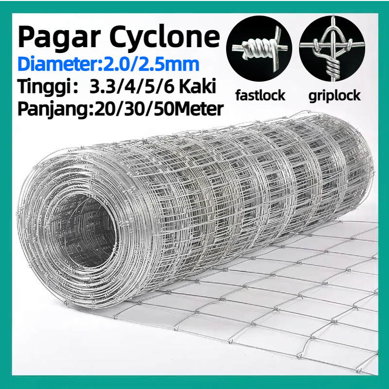 Pagar Cyclone Griplock 2.0mm 2.5mm Pagar Lembu Cyclon 4/5/6 Kaki Garden ...