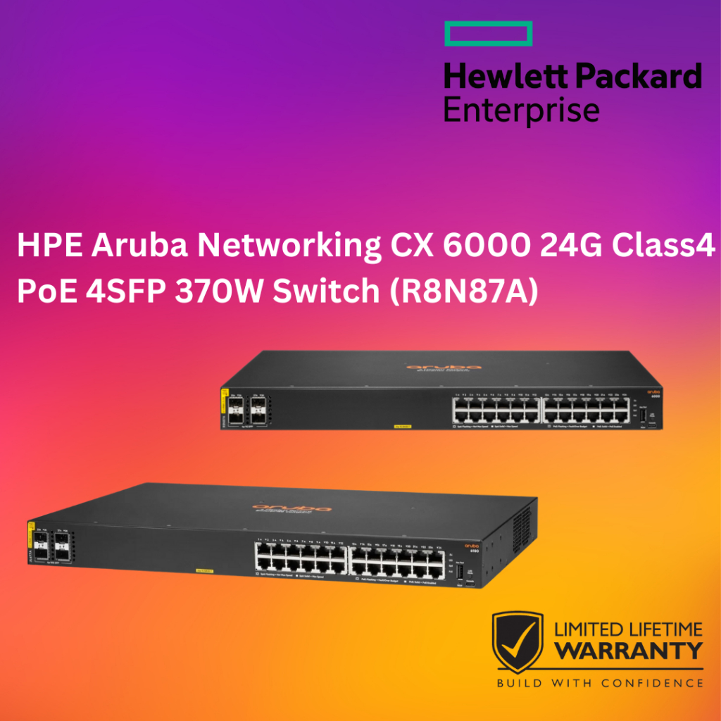 HPE Aruba Networking CX 6000 24G Class4 PoE 4SFP 370W Switch ( R8N87A ) | Shopee Malaysia
