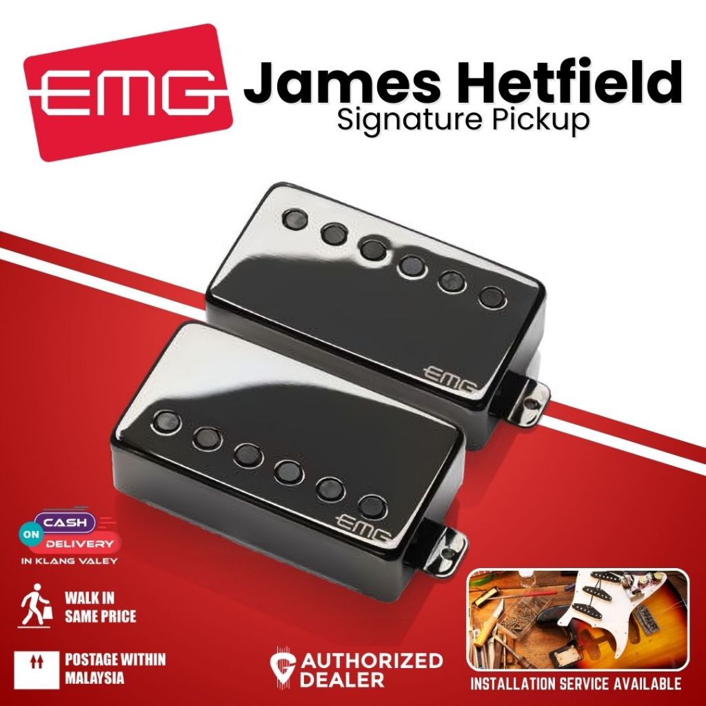 EMG JH set Custom James Hetfield Signature Pickup Set - Black Chrome | Shopee Malaysia