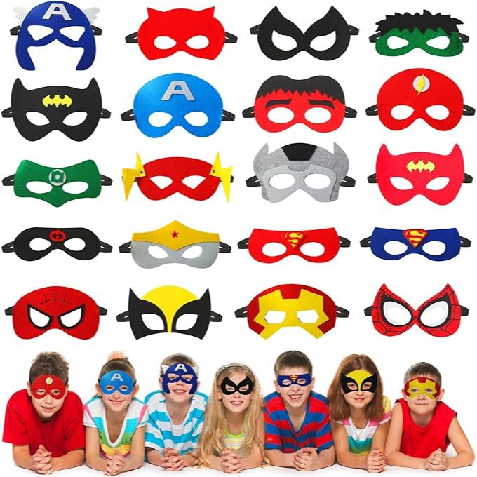 (Ready Stock) Superhero Felt Mask Party Superman Batman Hulk Spiderman ...