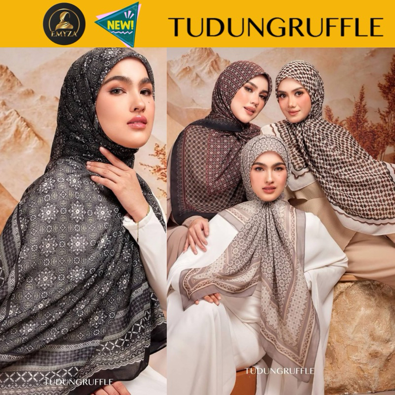 [𝐑𝐔𝐅𝐅𝐋𝐄] Tudung Bawal Cotton Bidang 45 / Ruffle Nirmala | Shopee Malaysia