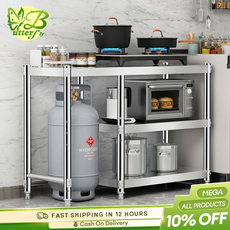 🤩ButterflyStainless Steel Kitchen Rak Dapur Gas Rack Gas Kitchen Stove ...
