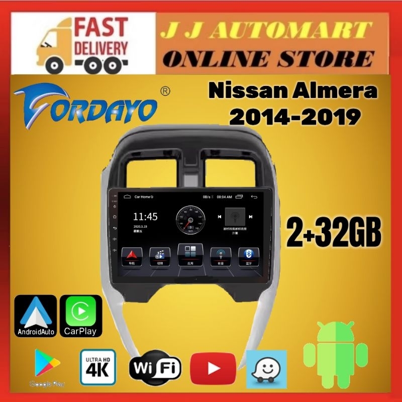 Fordayo Nissan almera 2014 - 2019 9 Inch DSP car android player with ...