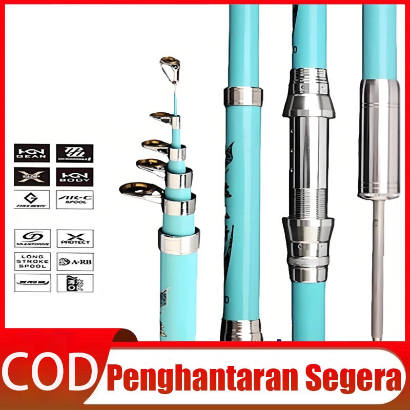 Telescopic Rod Fishing Rod Spinning Joran Pancing Portable Carp Fishing ...