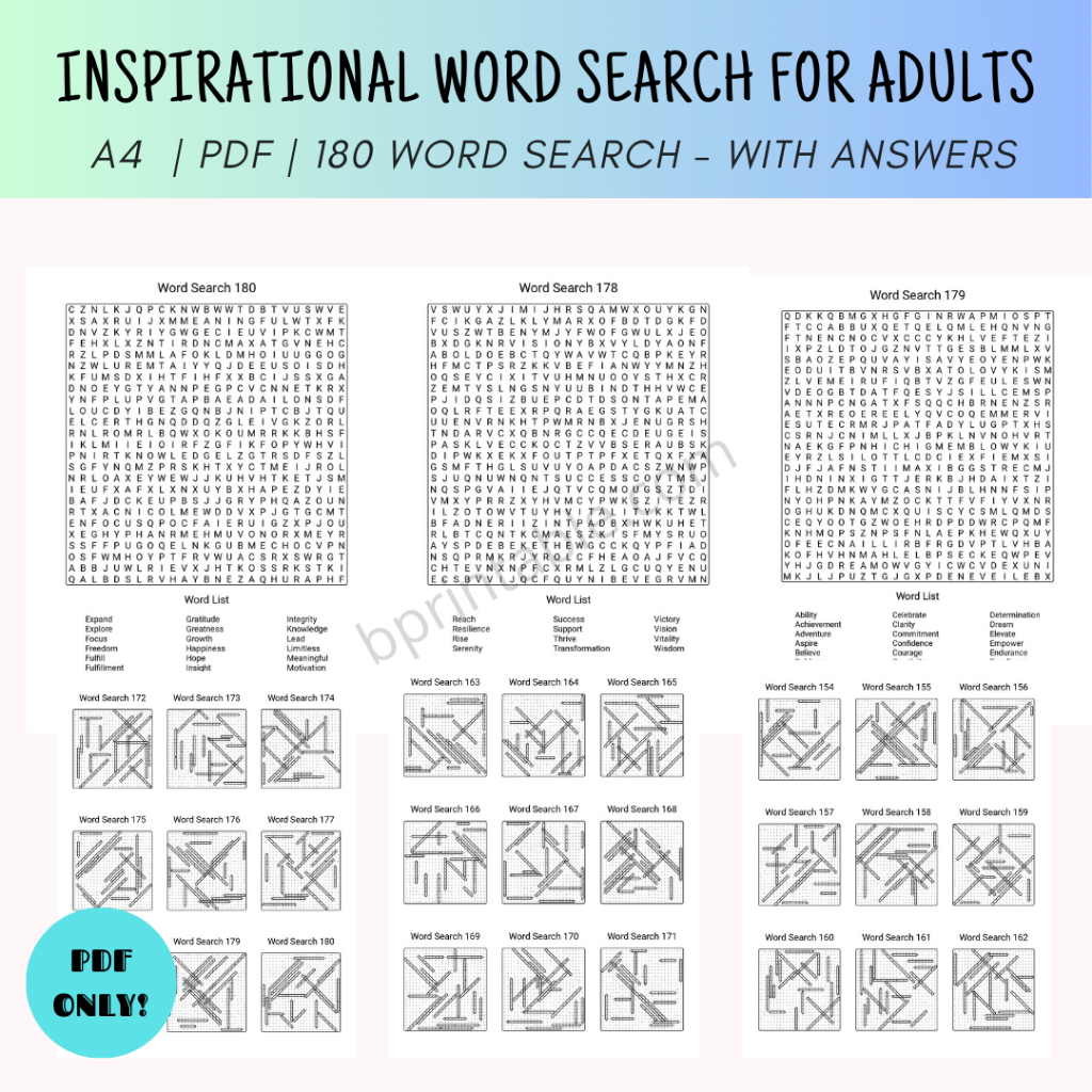[PDF] Inspirational Word Search for Adults Puzzle | Shopee Malaysia