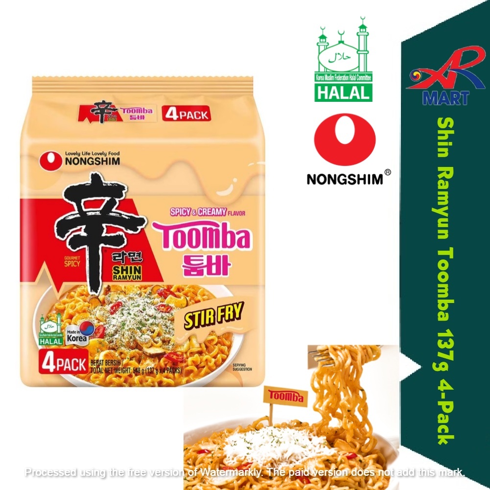 EXP: 03/2026 HALAL Korean Nongshim Shin Ramyun Toomba 137g 4-Pack | Shopee Malaysia