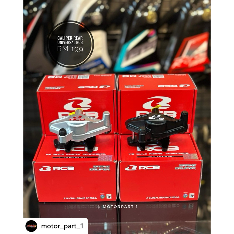 REAR CALIPER ORIGINAL RCB UNIVERSAL 1POT READY STOCK SILVER/BLACK ...