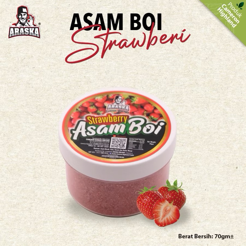 Serbuk Asamboi Strawberi Cameron Highland Araska Strawbery Asamboi ...